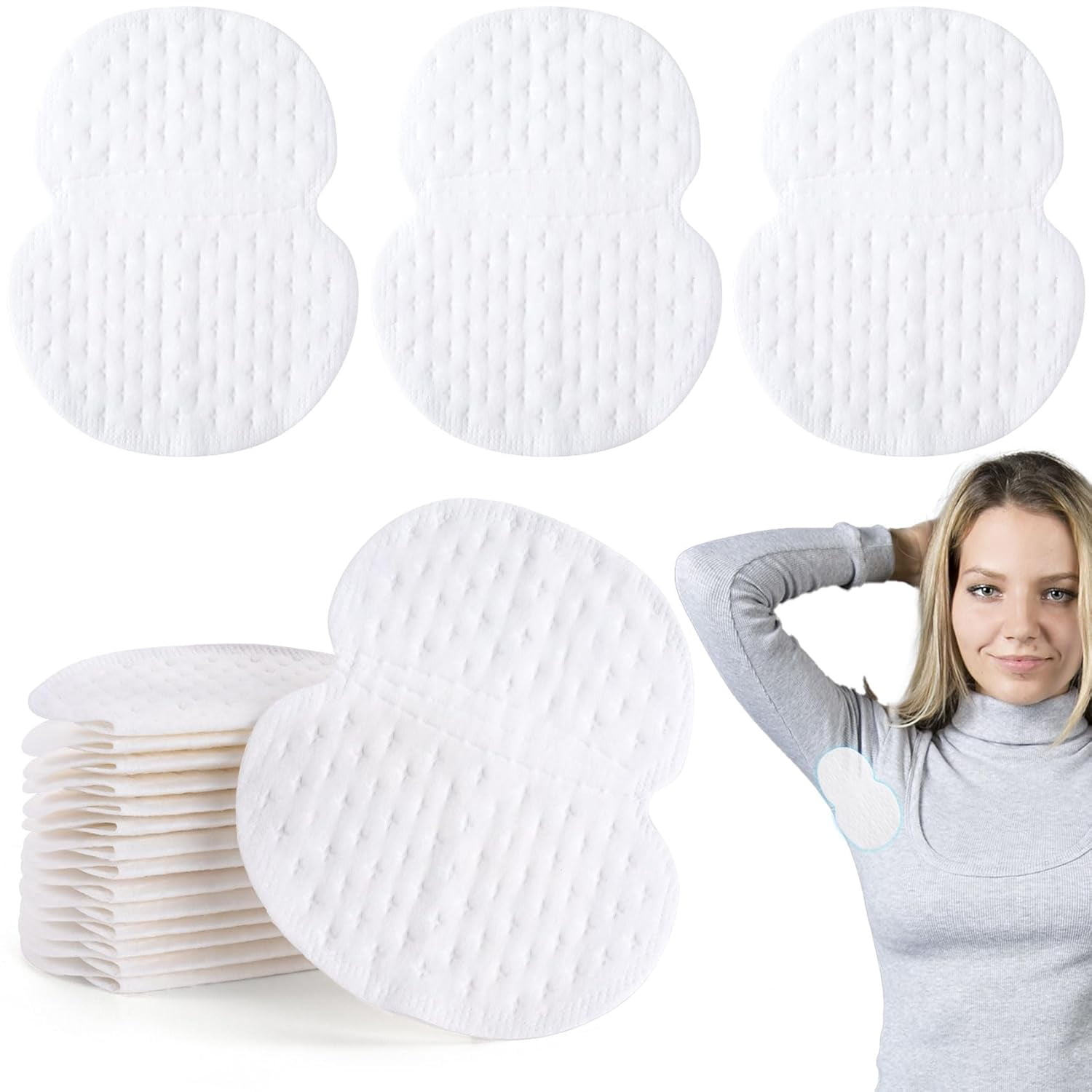 100pcs Ultra-Thin Disposable Underarm, Armpit Sweat Pads for Women Men ...
