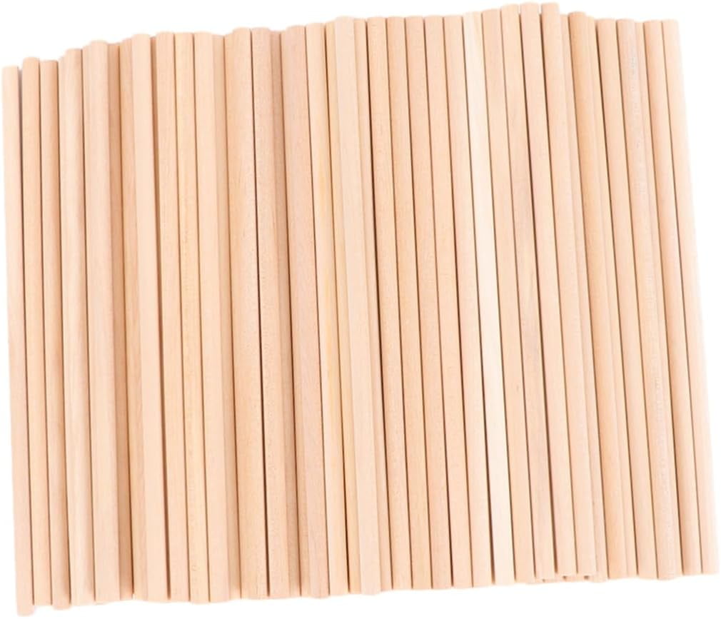 100pcs Unfinished Wood Rods Popsicle Sticks for Crafts Wood dowels ...