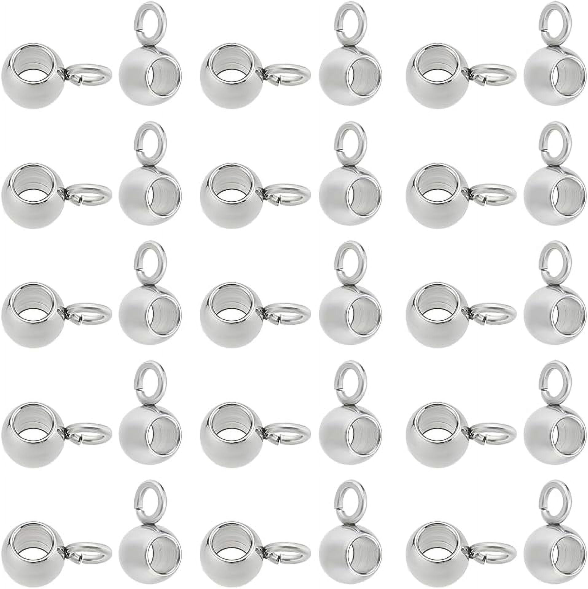 100pcs Vacuum Plating 304 Stainless Steel Hanger Links Beads 1.5mm Hole ...