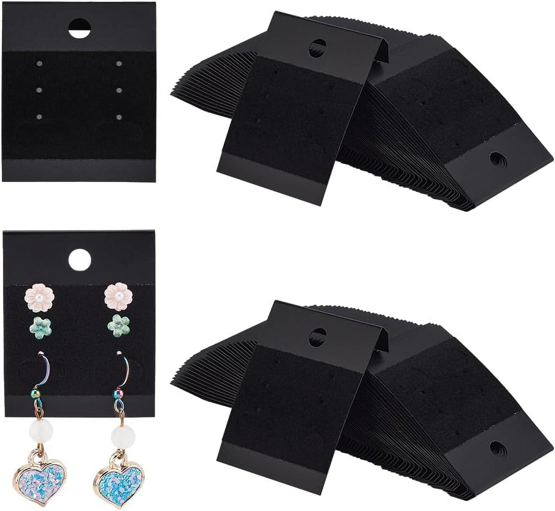 100pcs Velvet Earring Display Card Black Earring Jewelry Display ...