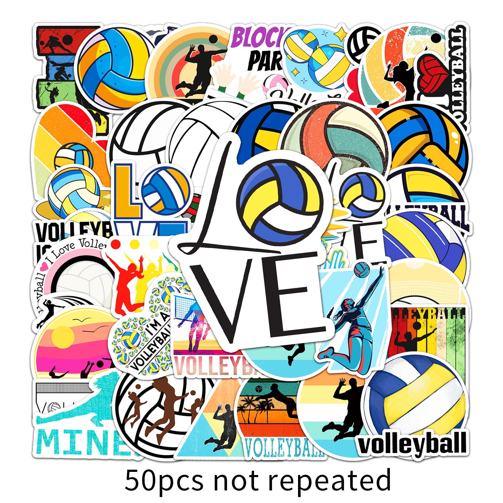100pcs Volleyball creative stickers sports series cartoon graffiti ...