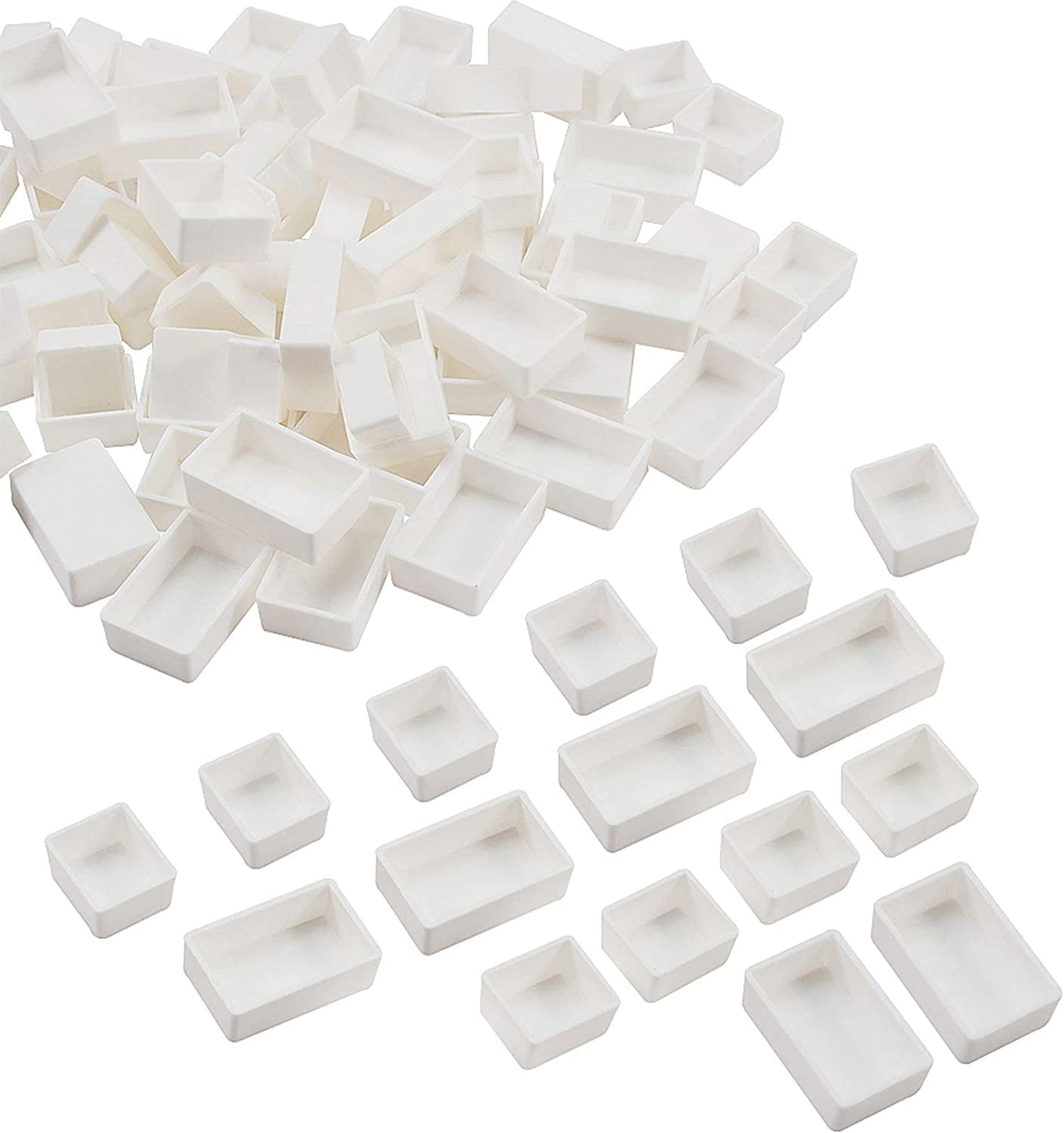 100pcs Watercolor Paint Pans(50pcs Full Pans 50pcs Half Pans) White ...