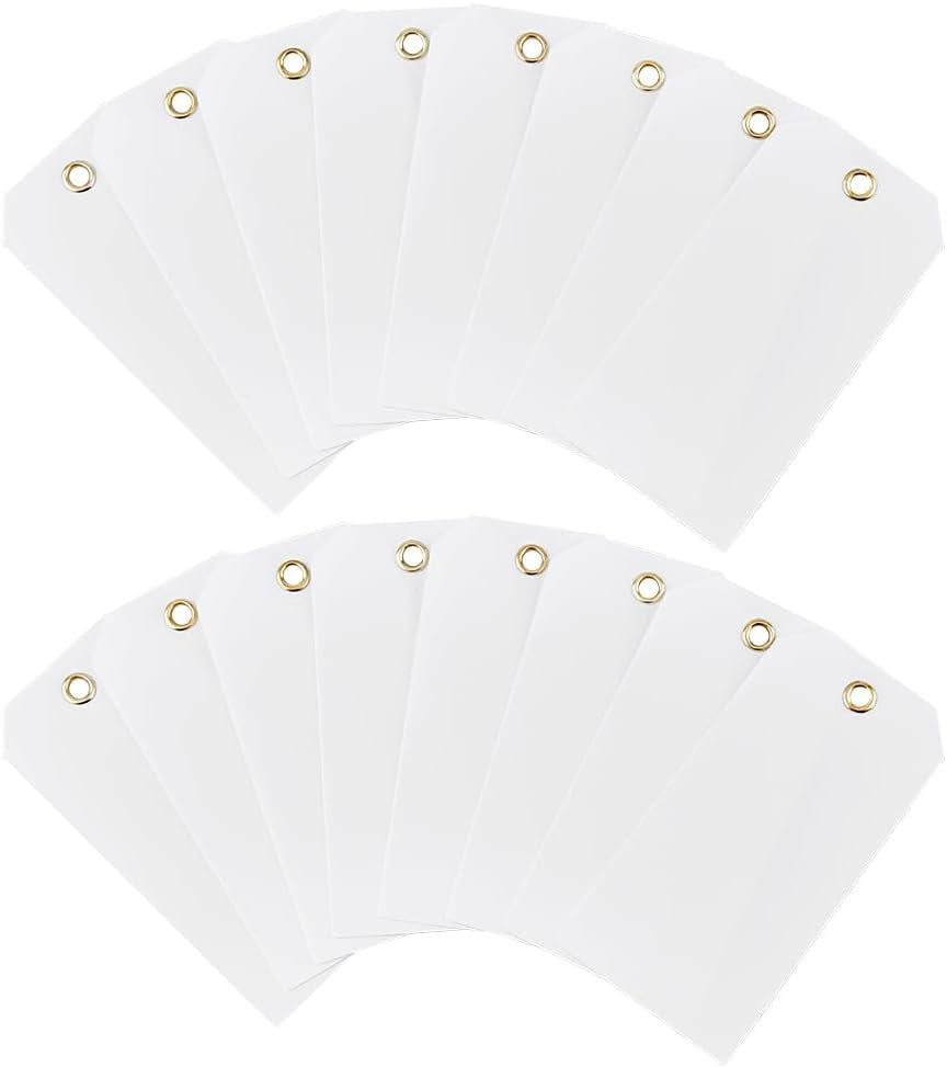 100pcs Waterproof Plastic Tags Durable White Rectangle 10.2x5cm PVC ...