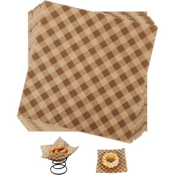 100pcs Waxed Deli Paper Sheets, 7.1x7.1 in Greaseproof Food Basket ...