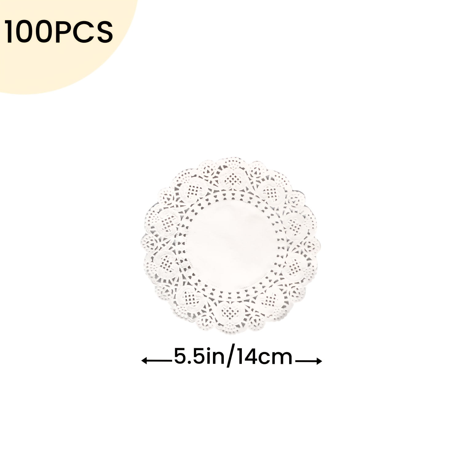 100pcs White Disposable Lace Paper Doilies-Elegant Round & Oval Table ...