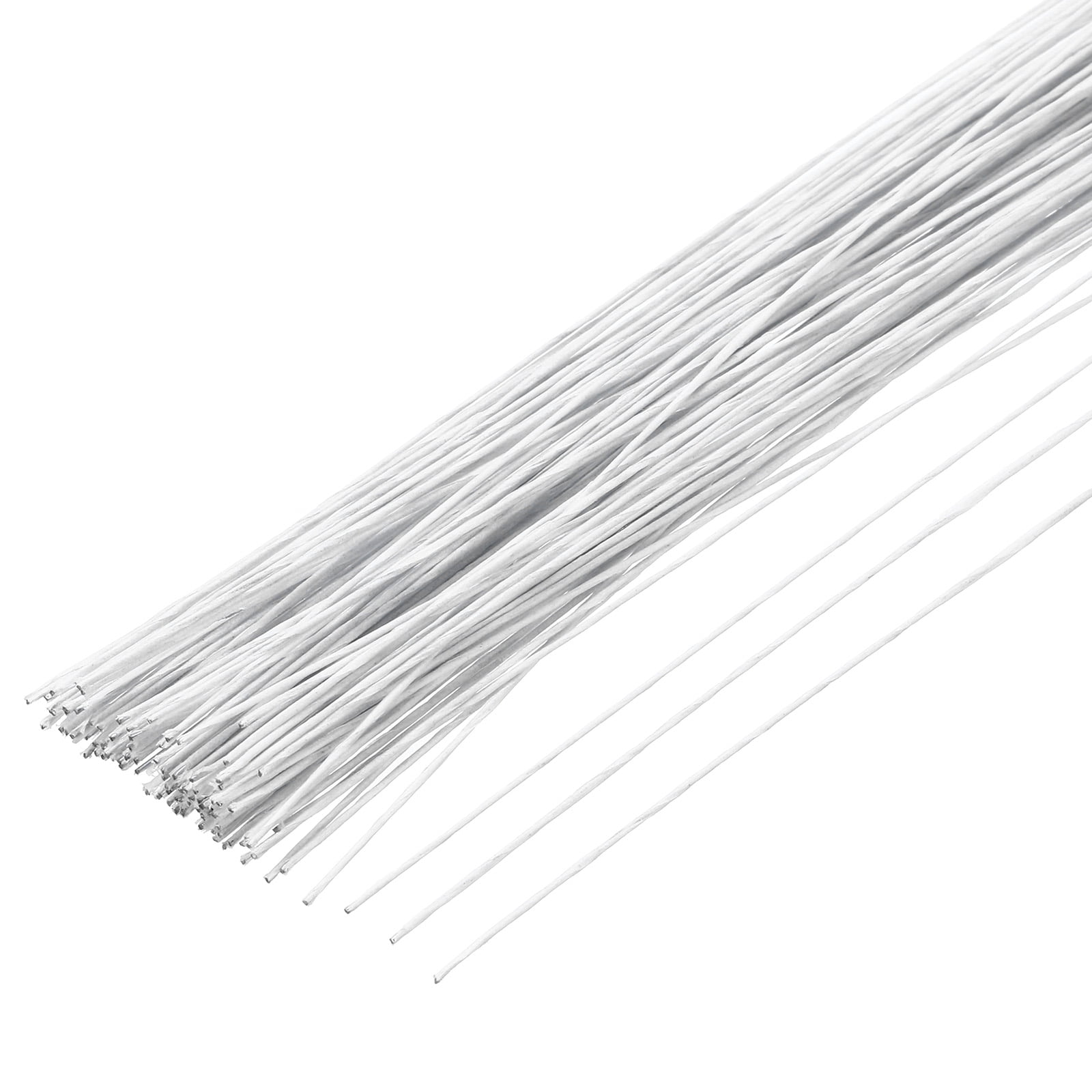 100pcs White Floral Wire Stems Bendable 0.35mm 28 Gauge Florist Wire ...