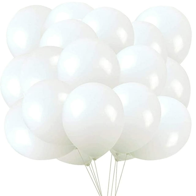 100pcs White Latex 10 Inch Balloons Party Balloons Wedding Balloons Kit ...