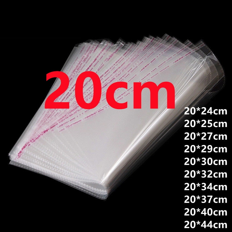 100pcs Width 20cm Transparent Self Adhesive Bags Accessories Clothes ...