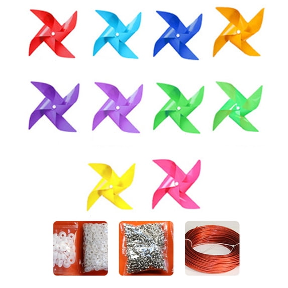 100pcs Windmill + 30m Wire Rope + Fitting Waterproof Resistance Damage ...