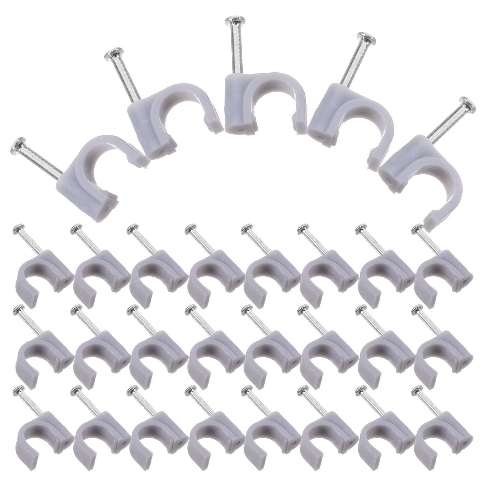 100pcs Wire Staple Ethernet Cable Clip Wire Holder Nail In Coaxial Cable Staple Clamps Half ...