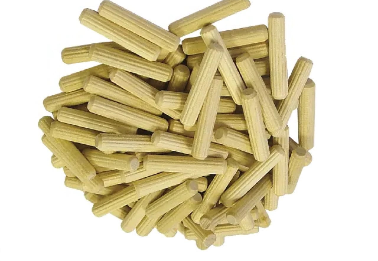 100pcs Wood Dowel, Fluted Woodworking Diameter 8mm 1.5inch Long ...