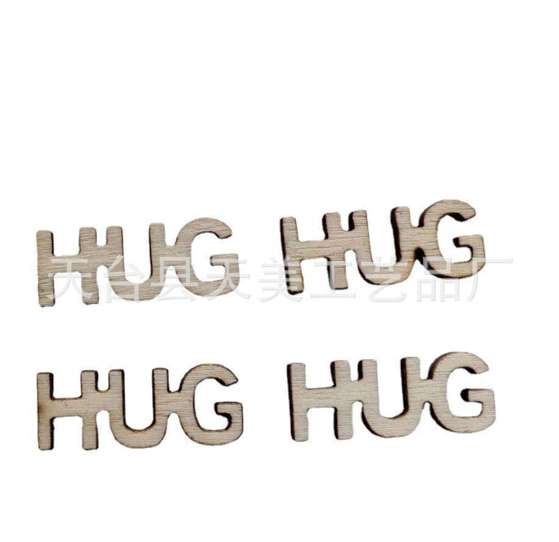 100pcs Wood Hug Jar Of Hug Gift Jar Filler Wood Hug Cutouts Letter ...