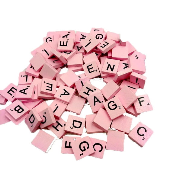 100pcs Wood Scrabble Tiles Letters Alphabet Pieces Numbers Pendants ...