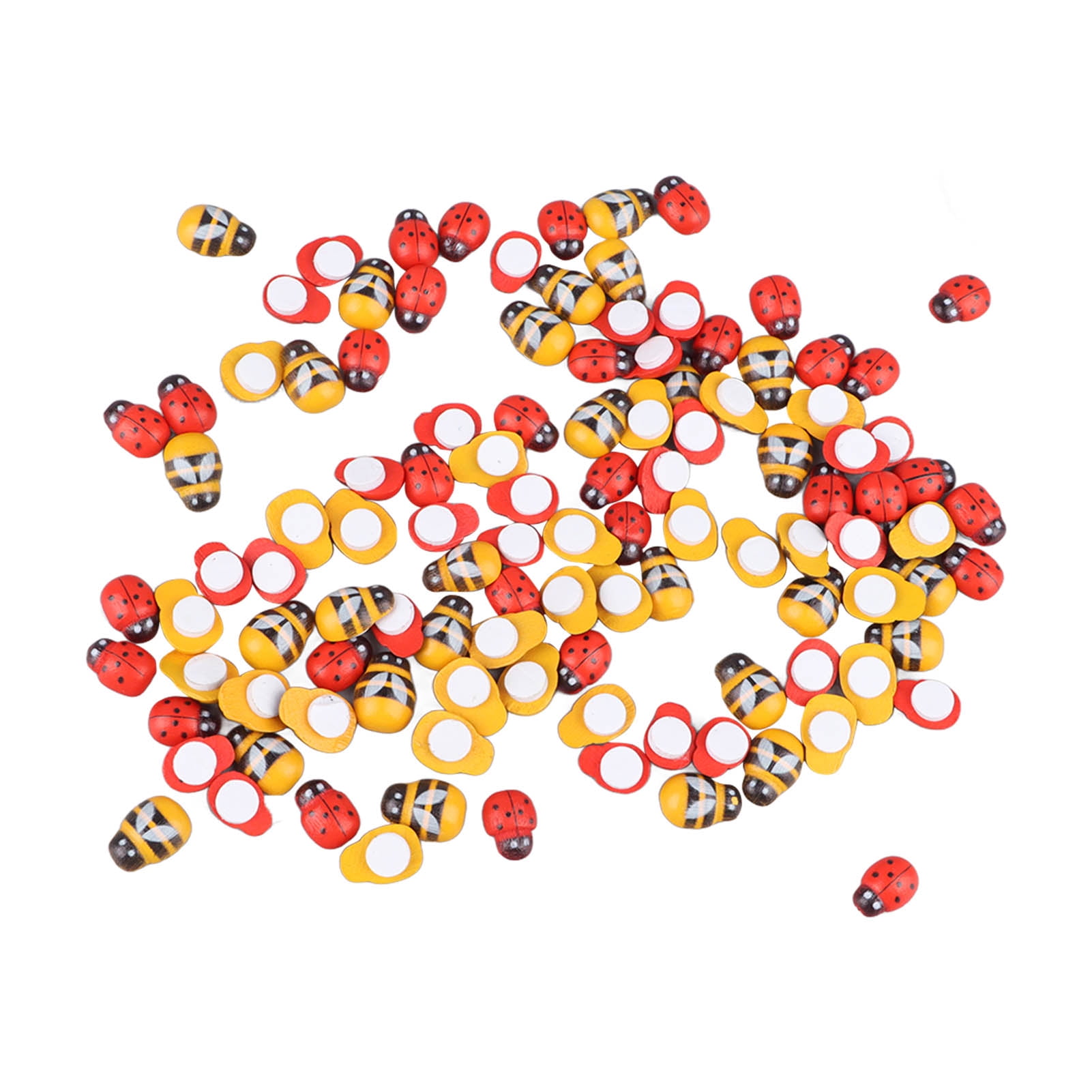 100pcs Wooden Animal Buttons Cute Adhesive Decorative Cartoon Wood ...