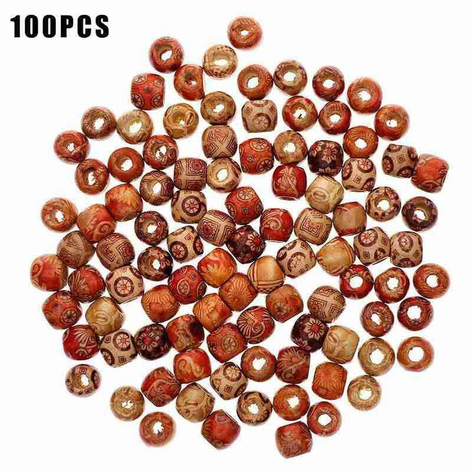 Crazyview100pcs Wooden Beads Large Holes Mixed For Macrame Making DIY ...