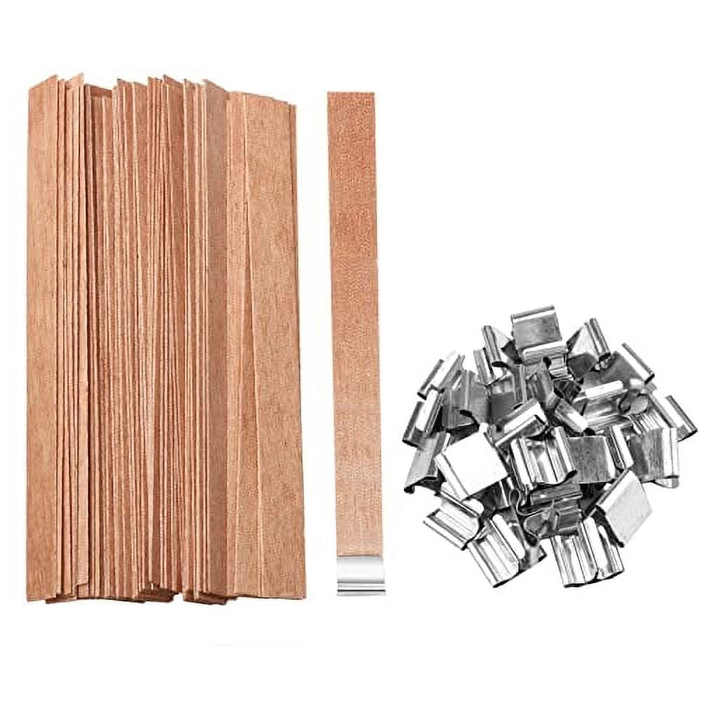 100pcs Wooden Candle Wicks, Candle Making Wicks 5.1 X 0.5 Inch ...