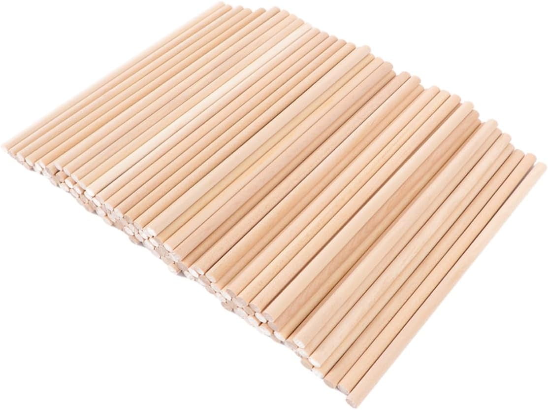 100pcs Wooden Dowel Rods, 6 x 1/5 Inch Unfinished Natural Wood Dowel ...