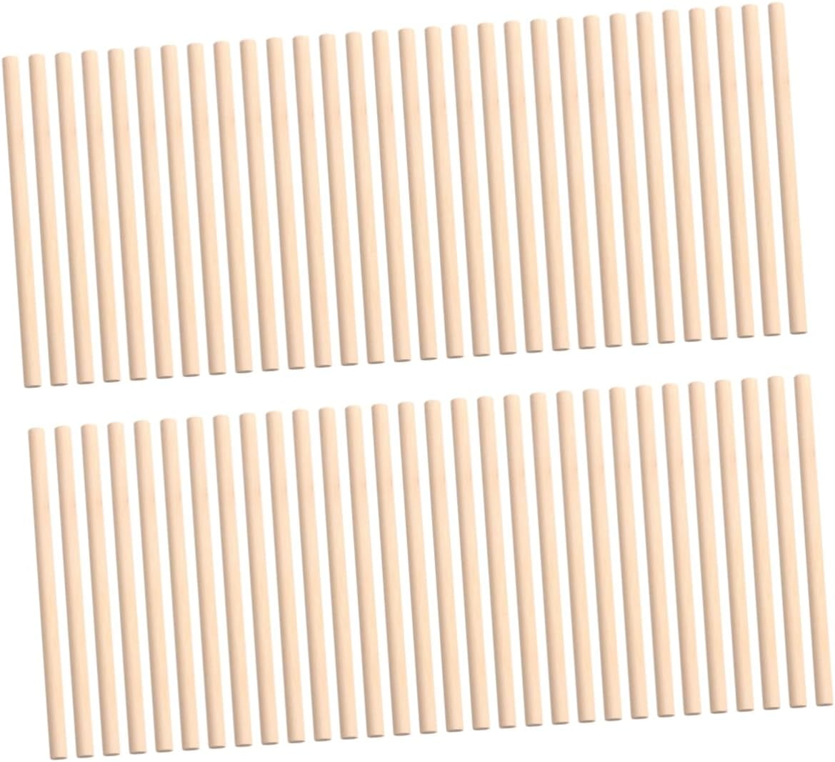100pcs Wooden Rods Round Wooden Dowel Dentures for Women Dowel Sticks ...