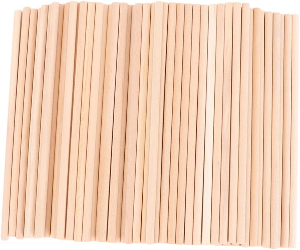 100pcs Wooden Rods Round Wooden Sticks Craft Wooden Dowel Small Wooden ...