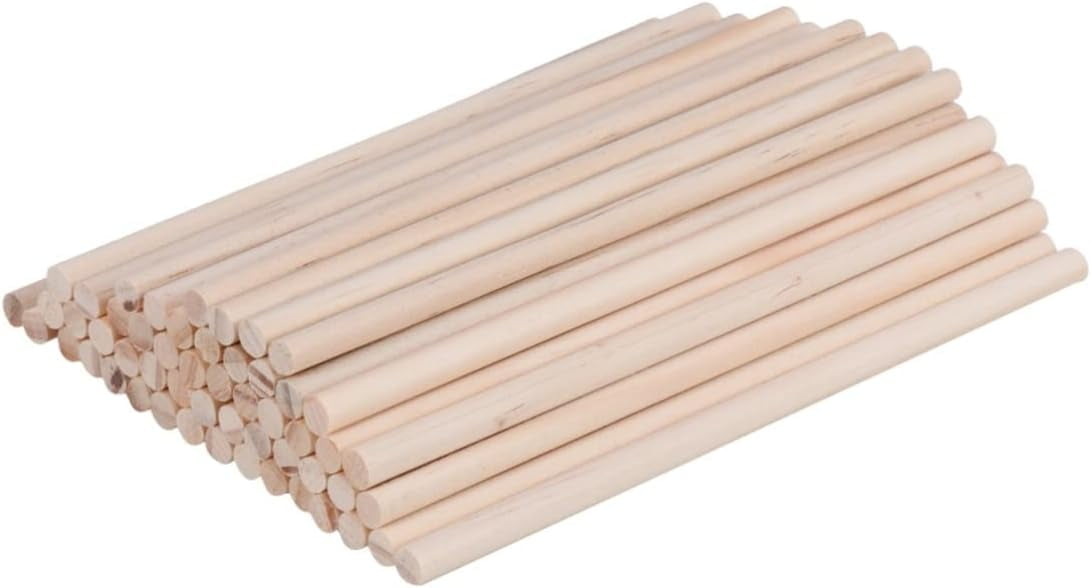 100pcs Wooden Rods Wood Building Model Wooden Craft Accessory Round ...