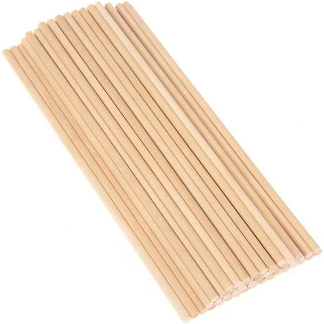 100pcs Wooden Sticks Small Wooden Dowels 4 Inch Dowel Rods Wood Stick ...