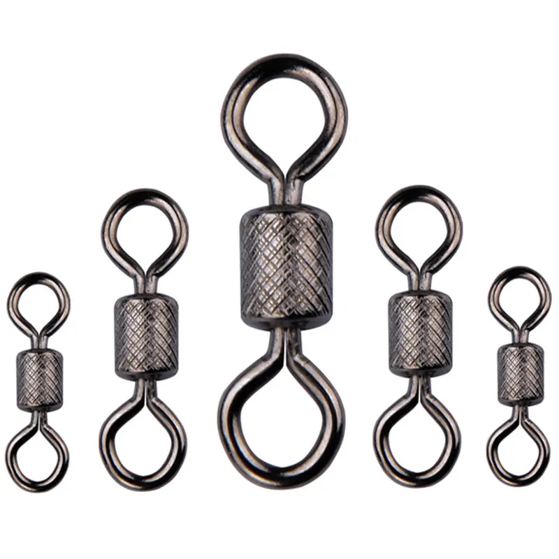 100pcs/box Fishing Swivel 1#-14# Sizes Solid Connector Ball Bearing ...