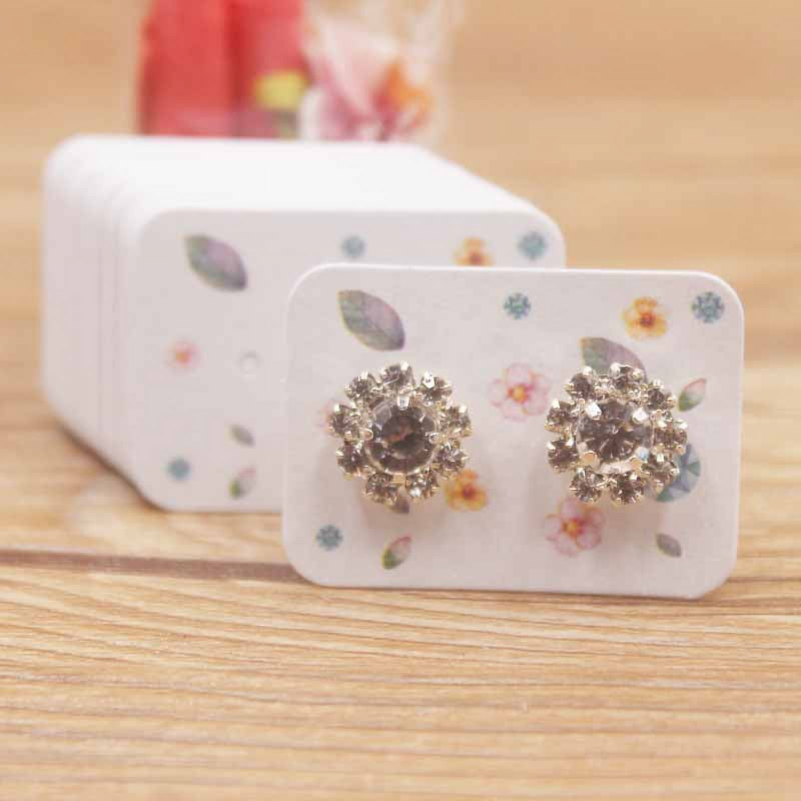 100pcs cute flower style earring paper package card DIY small stud ...