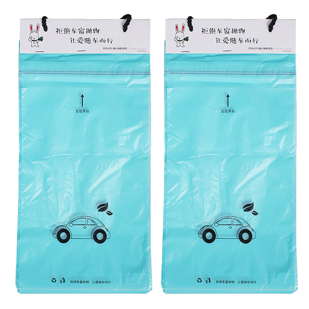 100pcs in 2 Sets Adhesive Disposable Car Garbage Bag Trash Bag Vehicle ...