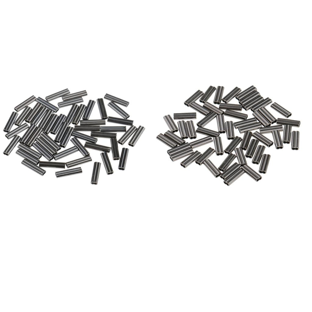 100pcs/lot Double Micro Crimps Fishing Line Mono Braid Wire Trace ...