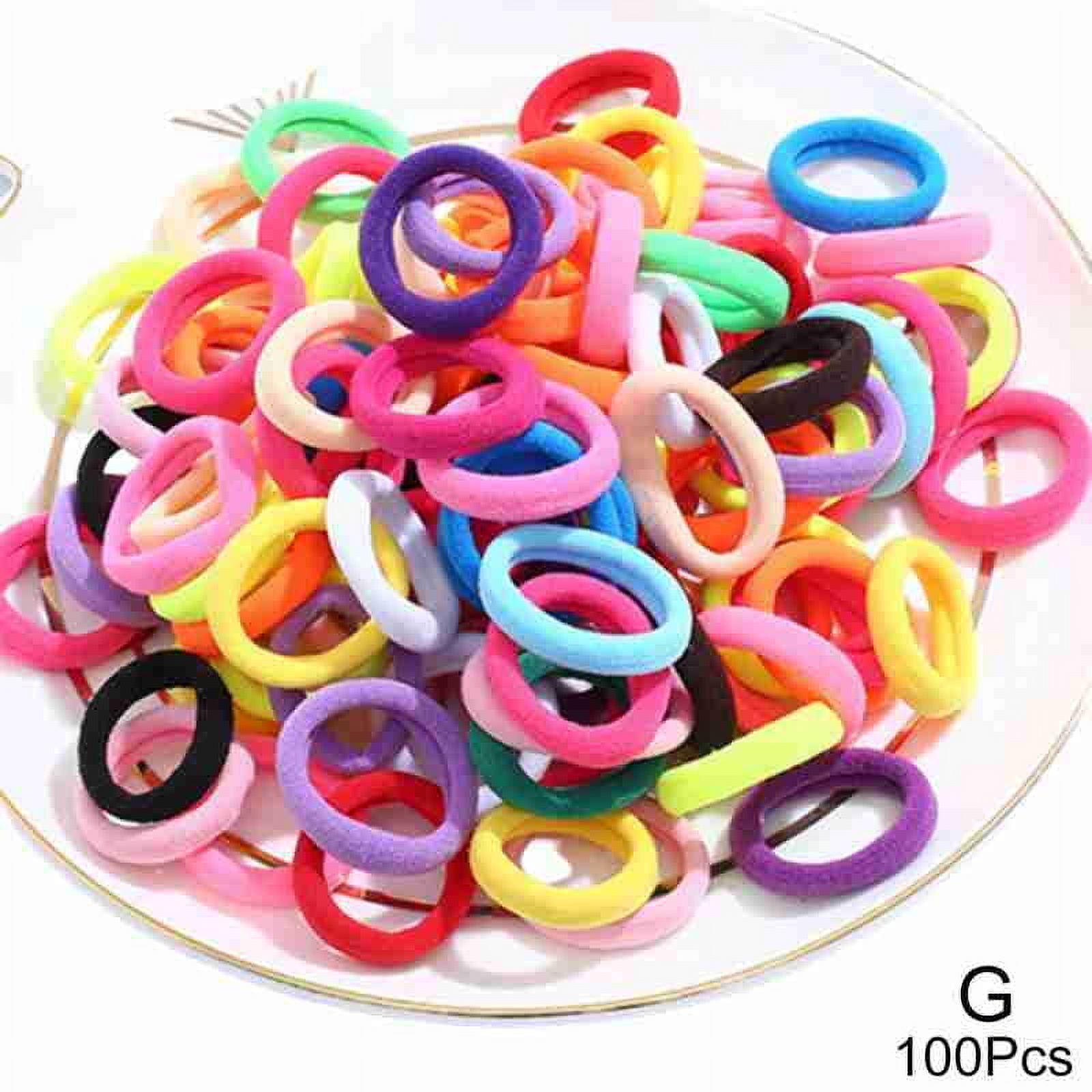 100 Pcs Baby Girls Colorful Small Elastic Hair Bands Children Ponytail ...