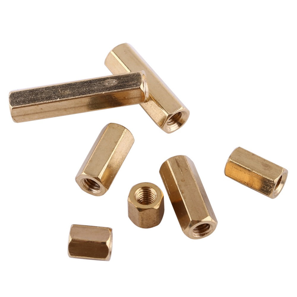 100pcs/lot M3 Column Female Support Threaded Standoff Hex Brass ...