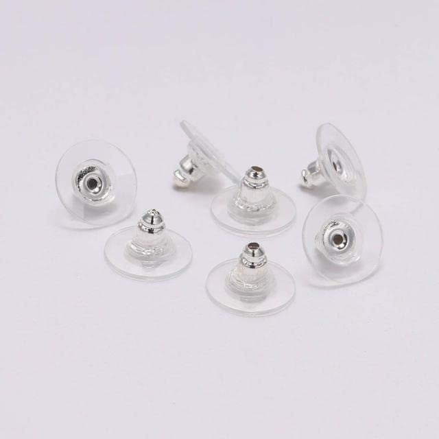 Piercing Spacers 100pcs 7mm Silicone Earring Back Stoppers, Clear ...