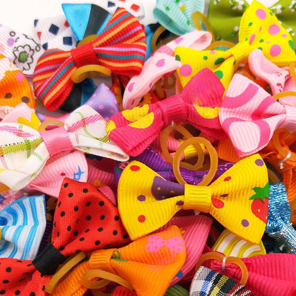 100pcs pet bows dog hair bows for dog yorkshirk small dogs hair ...