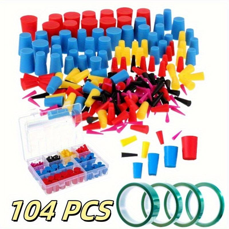 100pcs/set Silicone Rubber Cone Plug Kit With 4 Adhesive Tapes,high ...