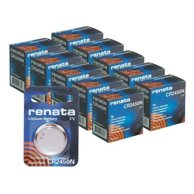 100pk Renata Coin Cell Battery CR2450 Lithium Compatible with DL2450, BR2450 - Walmart.com
