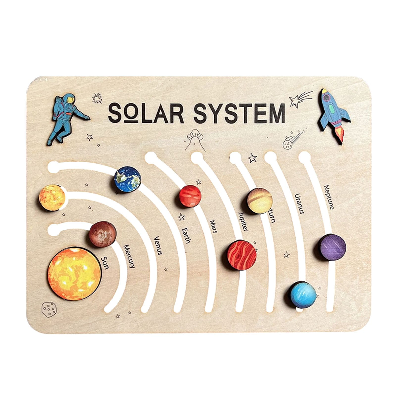 100s Chart for Kids Science Wooden Puzzle Of Solar System Planets ...
