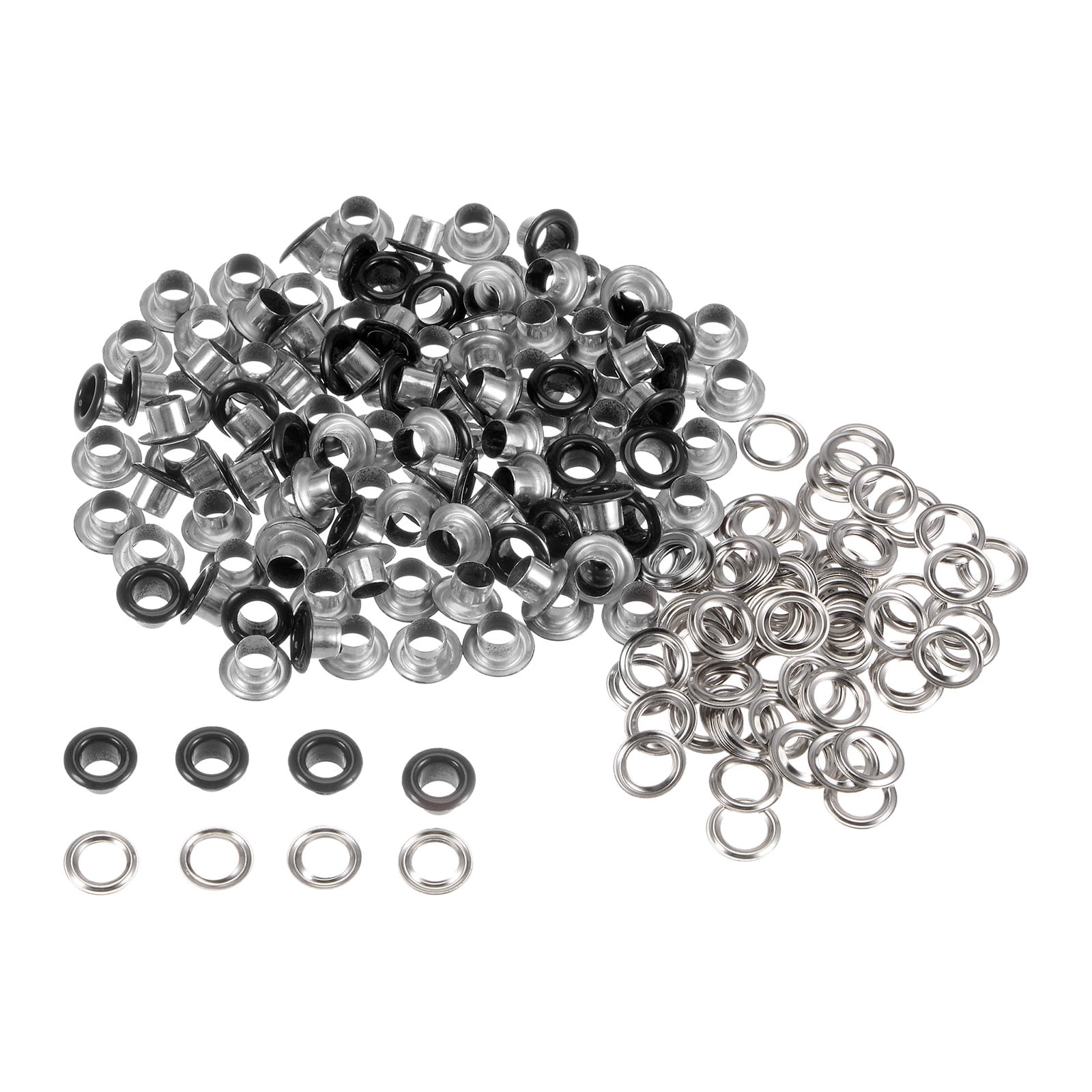 Uxcell 100 Set Grommets Kit Metal Eyelets 0.18" Grommet for Shoes ...