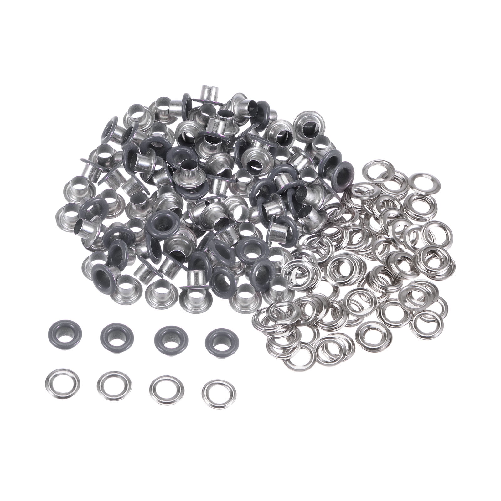 Uxcell 100 Set Grommets Kit Metal Eyelets 0.16" Grommet for Shoes ...