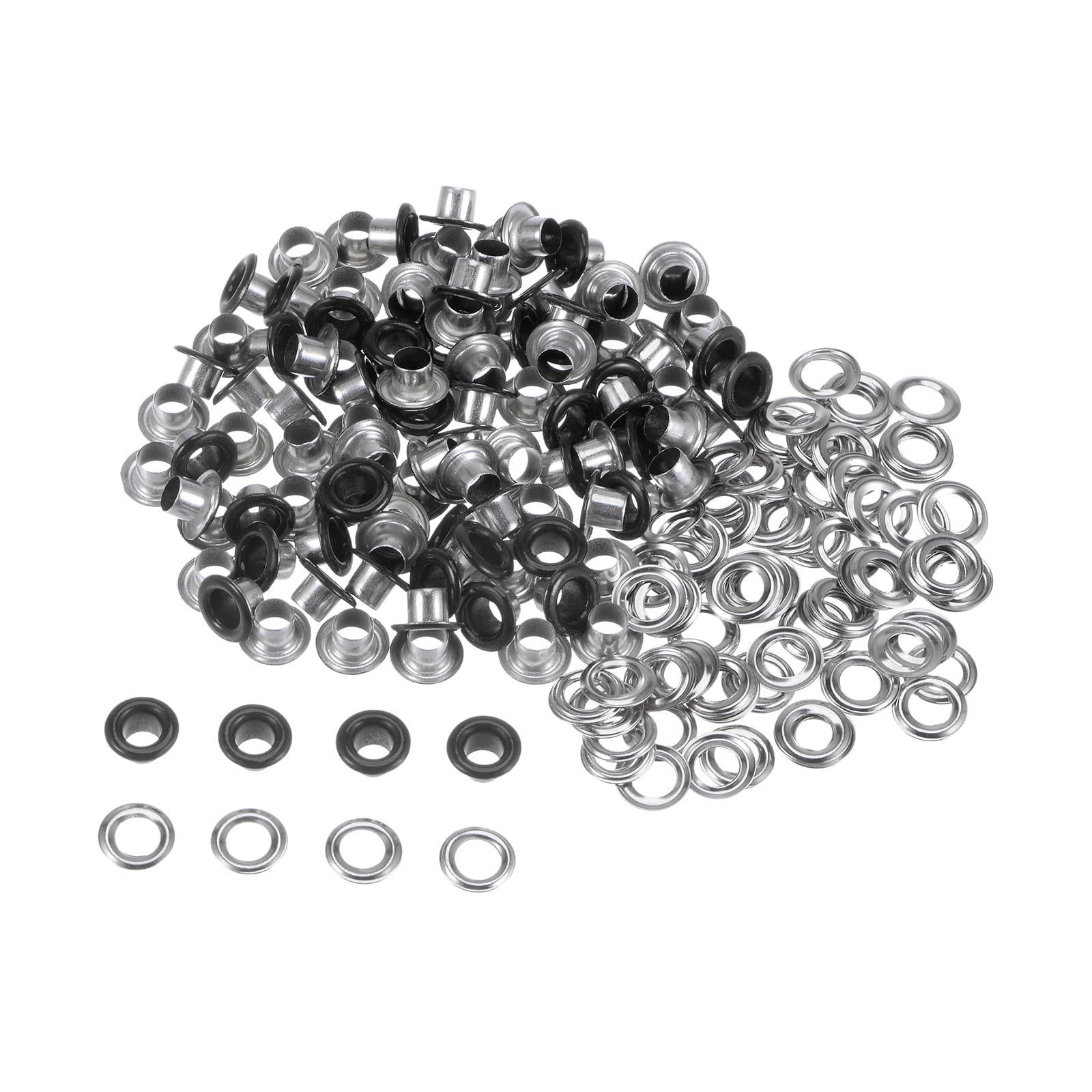 Uxcell 100 Set Grommets Kit Metal Eyelets 0.16" Grommet for Shoes ...