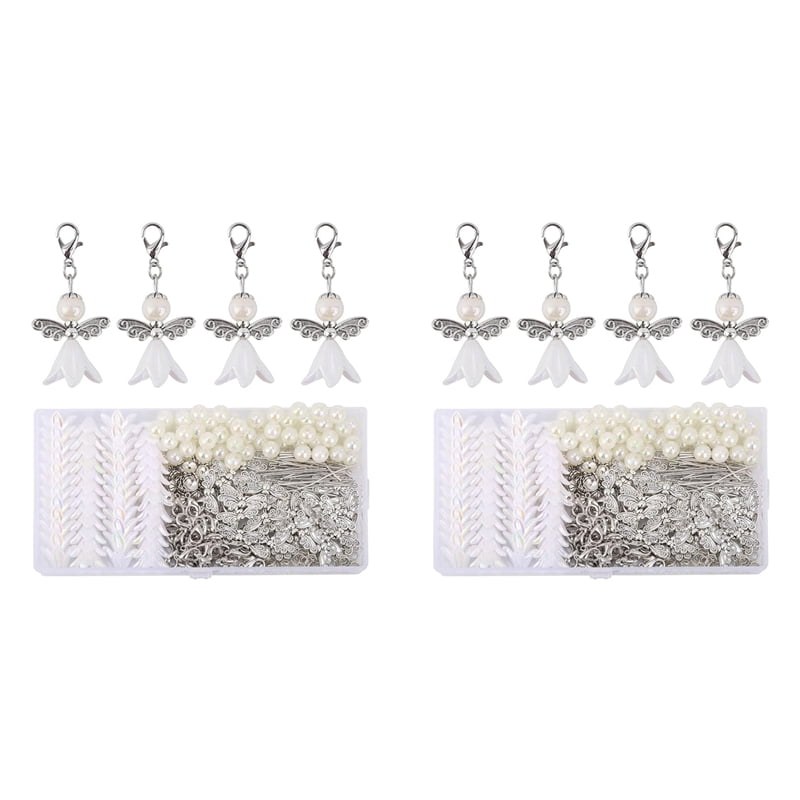 100sets DIY Guardian Angel Pendant Kit, Make Your Own Pearl Angel ...