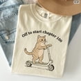 100th Birthday Cat Shirt Off to Start Chapter 100 Tee Funny Cat Scooter ...