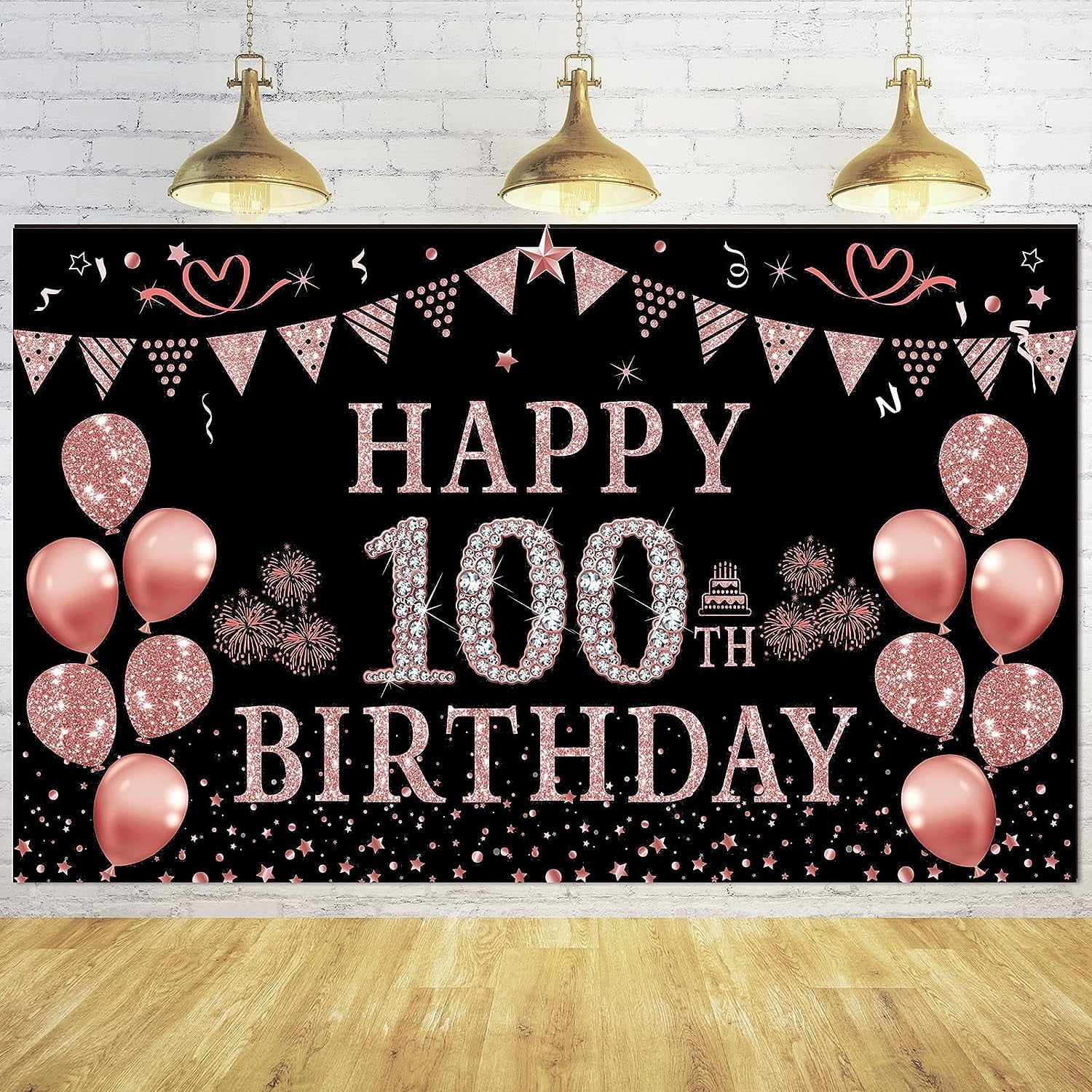 100th Birthday Decorations for Women - Rose Gold 100th Birthday ...