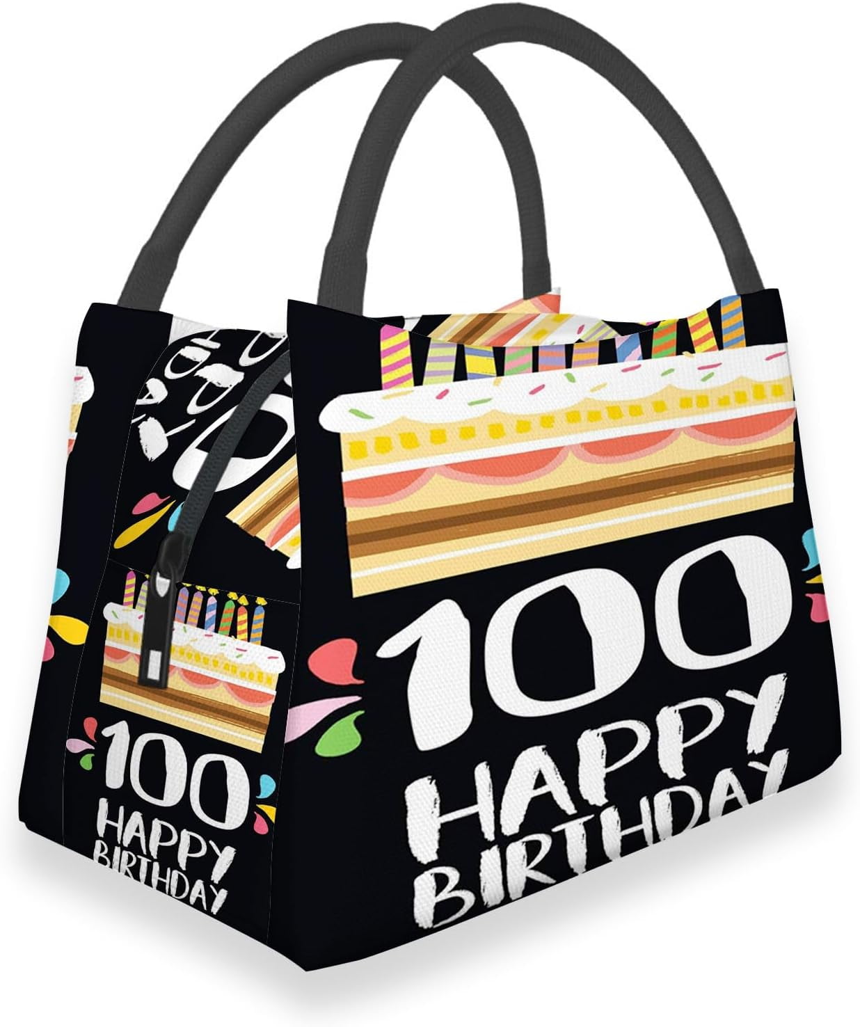 100th Birthday Lunch Box Reusable Lunch Bag,100 Birthday Party Cake ...