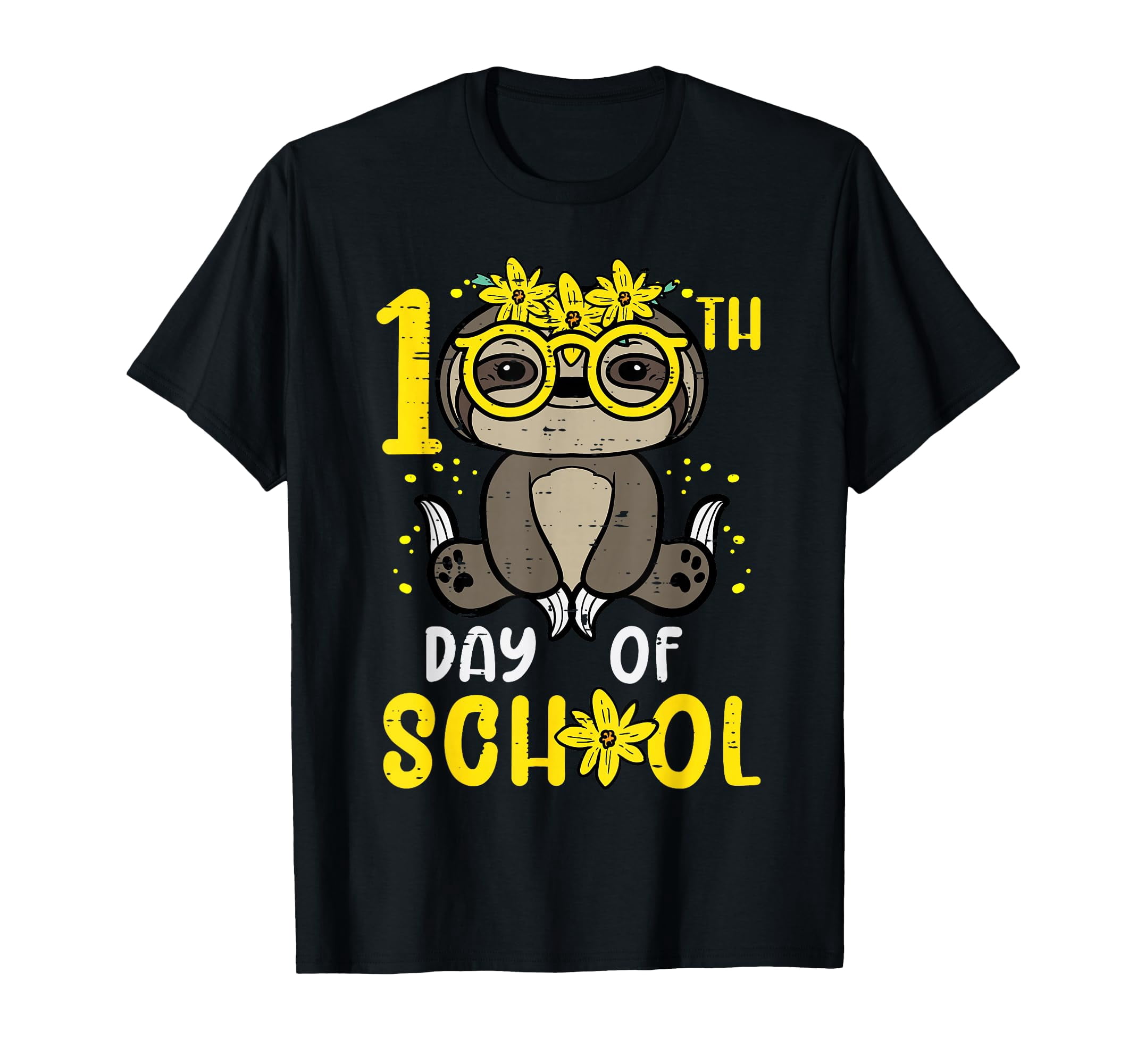 100th Day Of School Sloth T-Shirt for Toddlers - Cute Cartoon Design ...