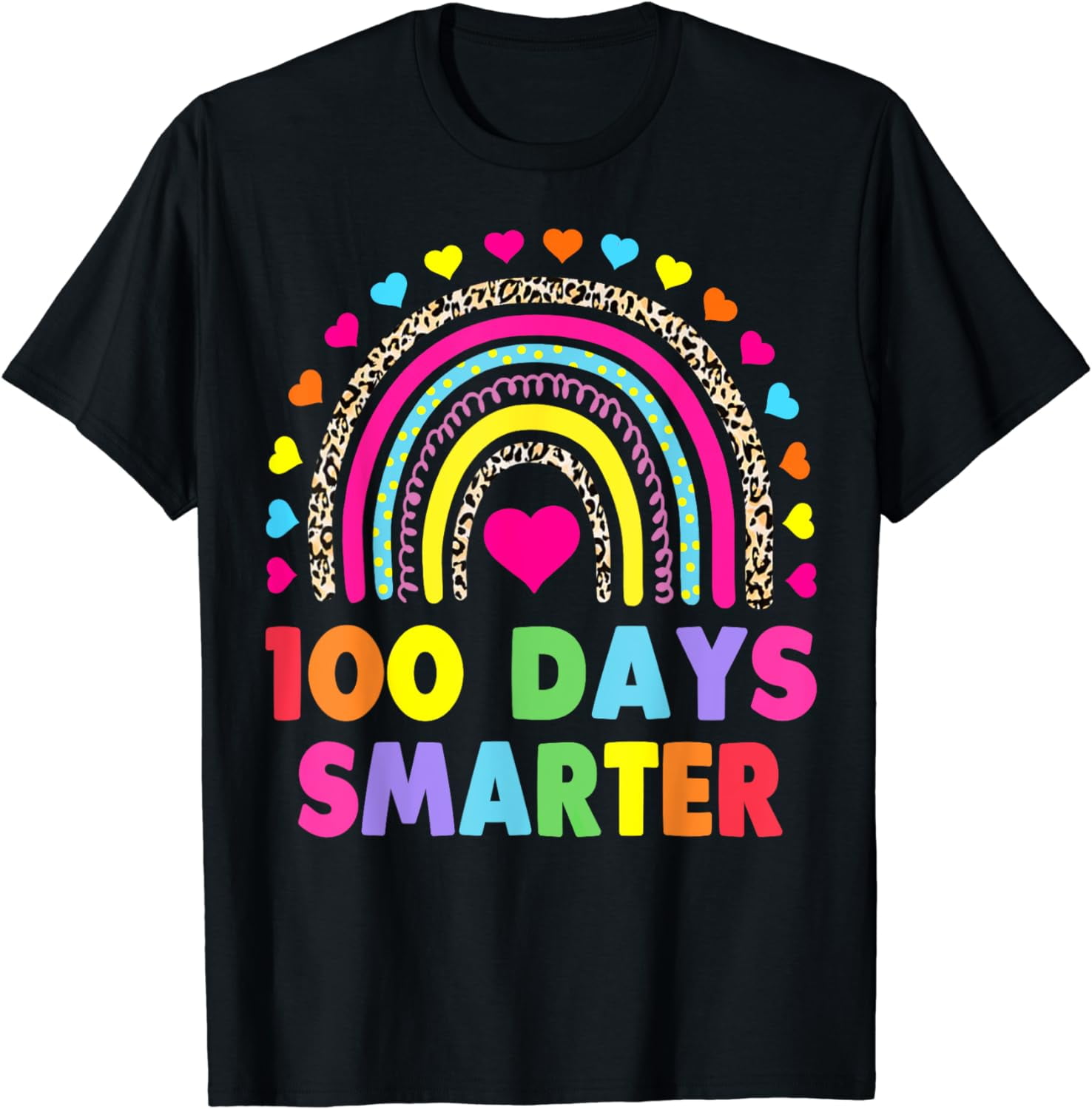 100th Day Of School Teacher 100 Days Smarter Rainbow T-Shirt - Walmart.com
