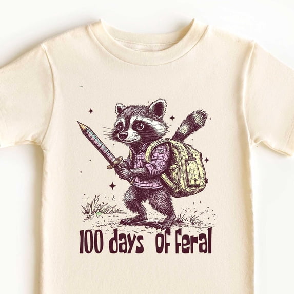100th Day of Feral T Shirt 100 Days Of School Shirt Floral One ...