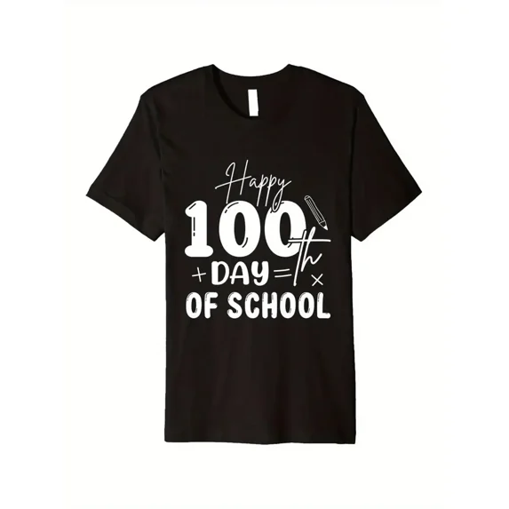 100th Day of School Milestone Teacher Student Unisex Short Sleeve ...