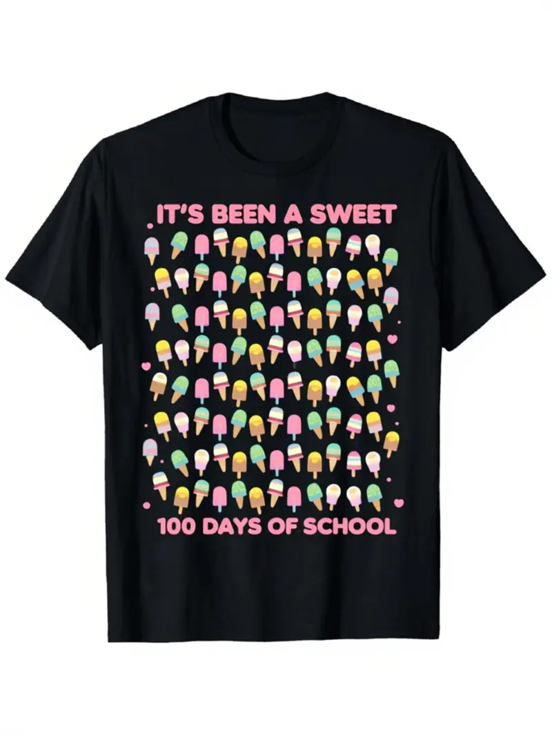 100th Day of School Sweet Ice Cream Popsicle Unisex Short Sleeve ...