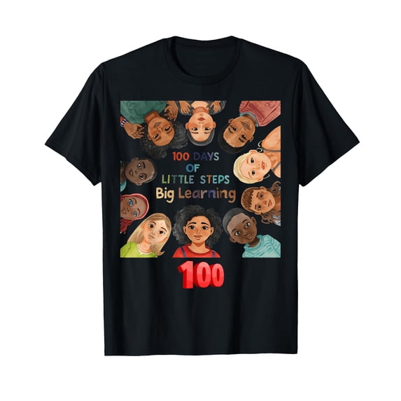 100th Day of School T-Shirt with Colorful Diverse Characters and Fun ...
