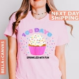 100th Day of School TShirt Sprinkles Cupcake Teacher Tee - Walmart.com